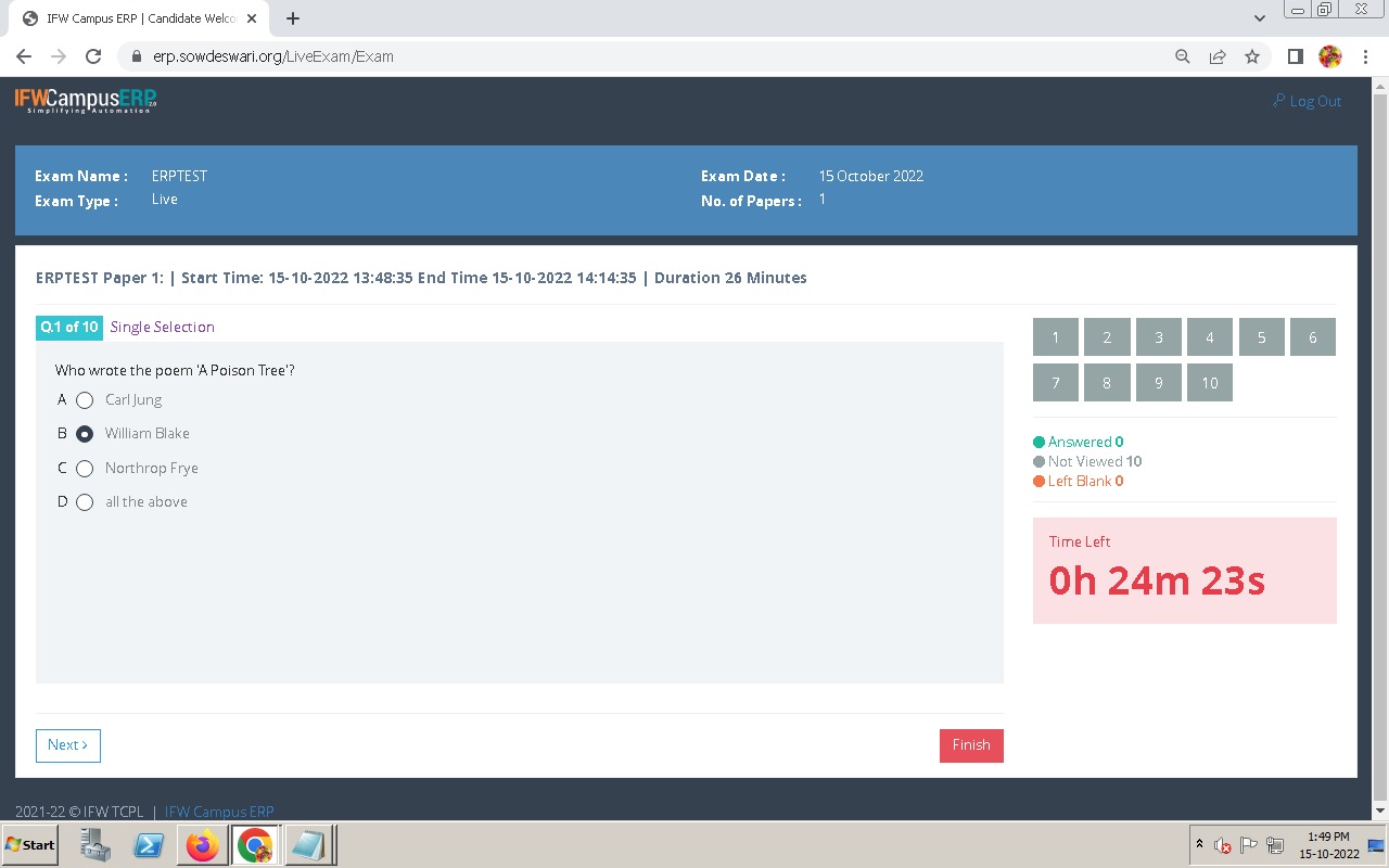 Online Exam Login - Shri Sowdesvari Women's College